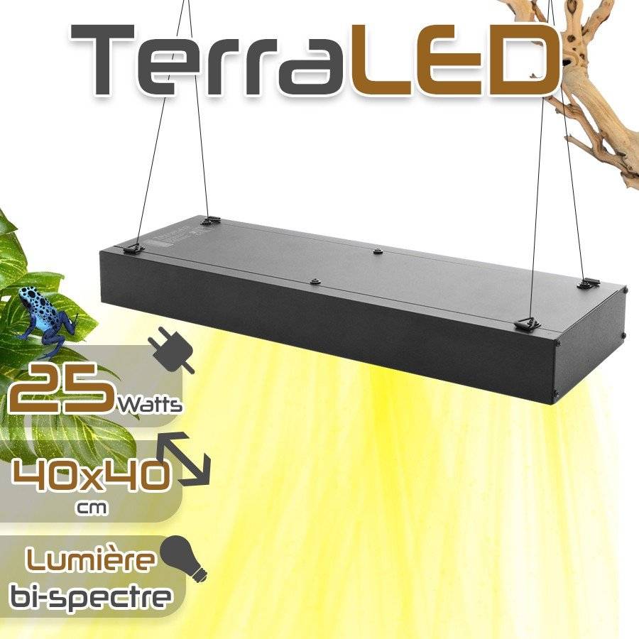 TerraLED TM 25W 30cm | LED Horticole pour Terrarium 45x45cm | BloomLED